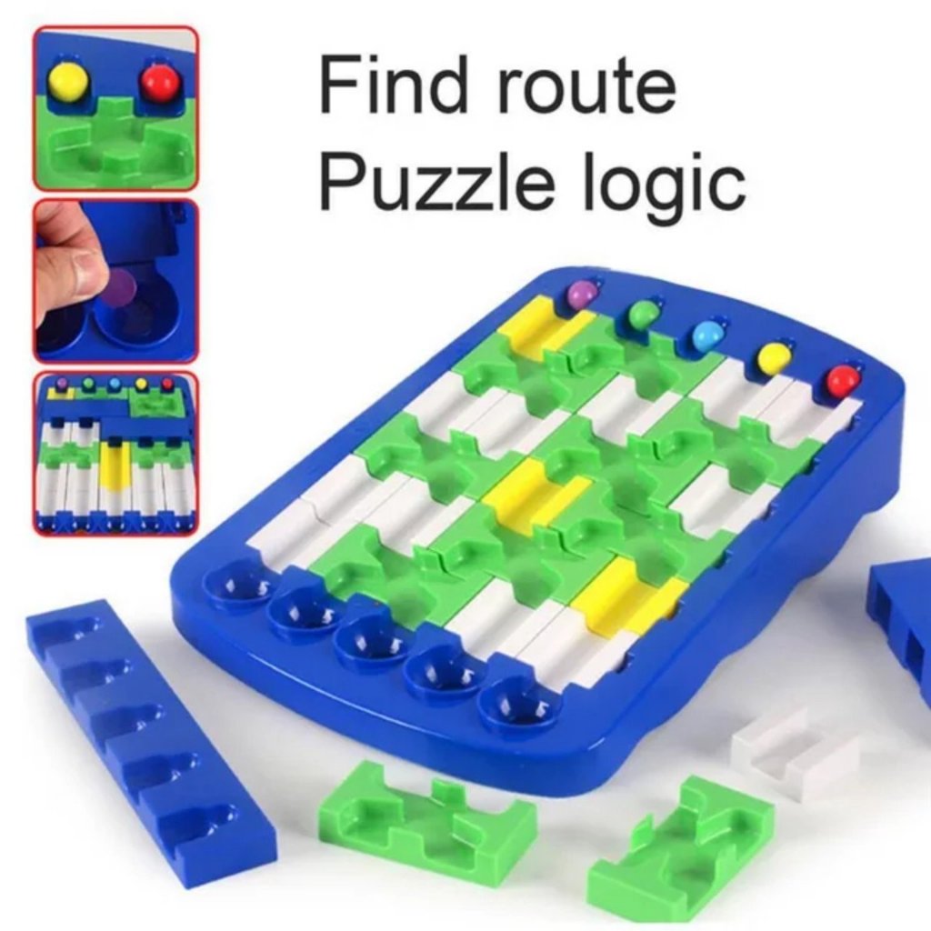 Logic PUZZLE baby toy set finds rolling ball track with many play ...