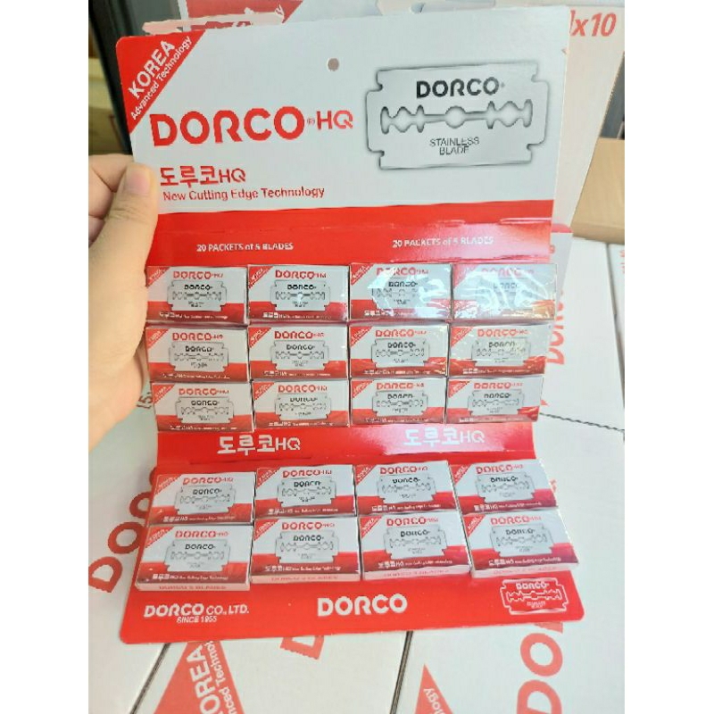 Blister of 100 red Dorco HQ razor blades (Red Dorco razor blades ...