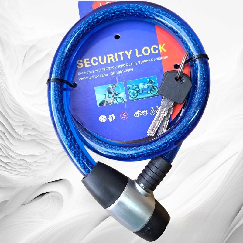 Genuine LOCK brand silver head Motorcycle Anti-Theft Cable LOCK with ...