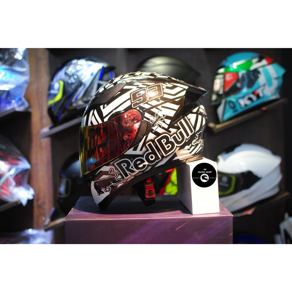 Fullface Royal M138 Shoei Redbull X-14 helmet black and white | Shopee ...
