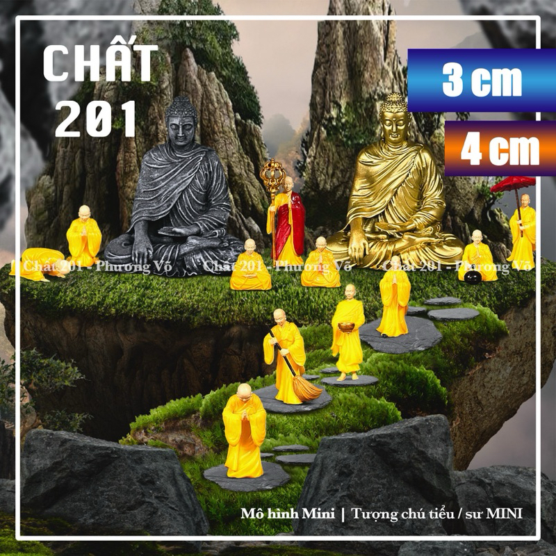 Mini monk statue - Mini monk statue 3 cm, 4 cm - Mini statue for small ...