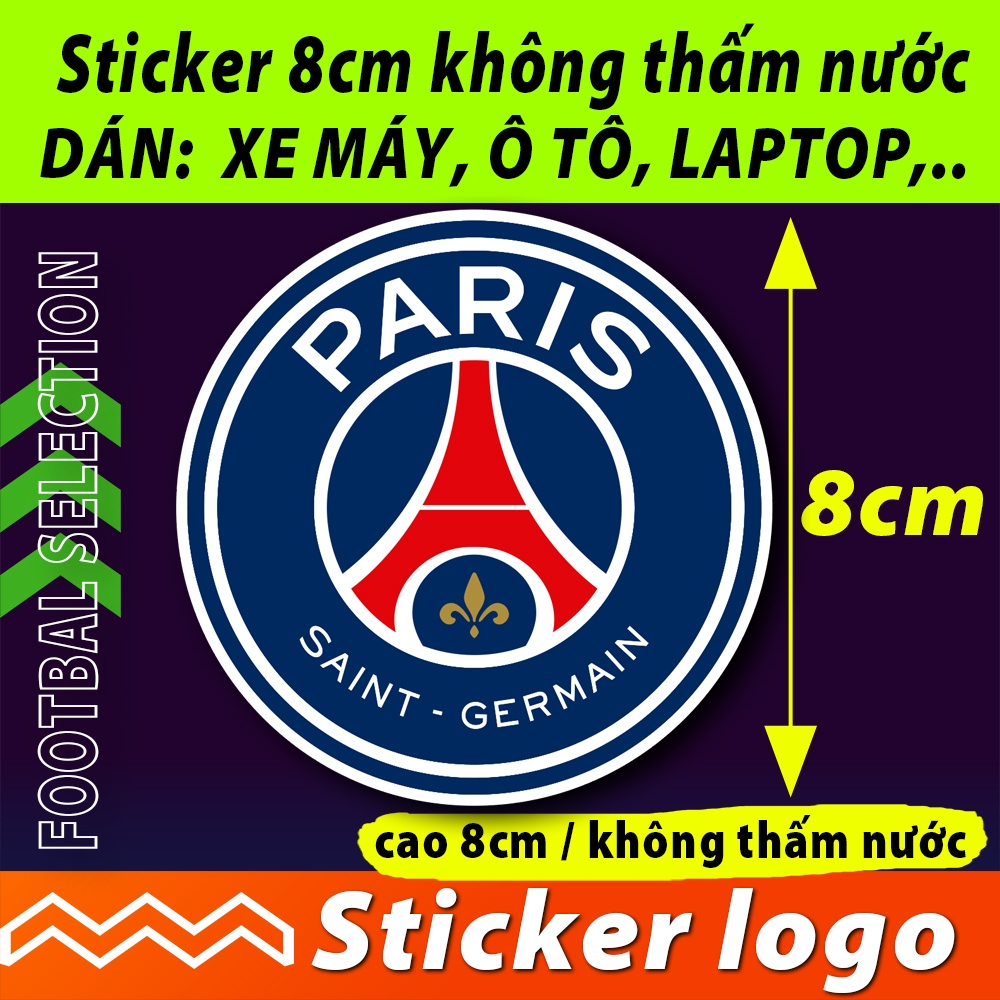 Waterproof Sticker Sticker Sticker PSG Paris Saint Germ Football Team ...