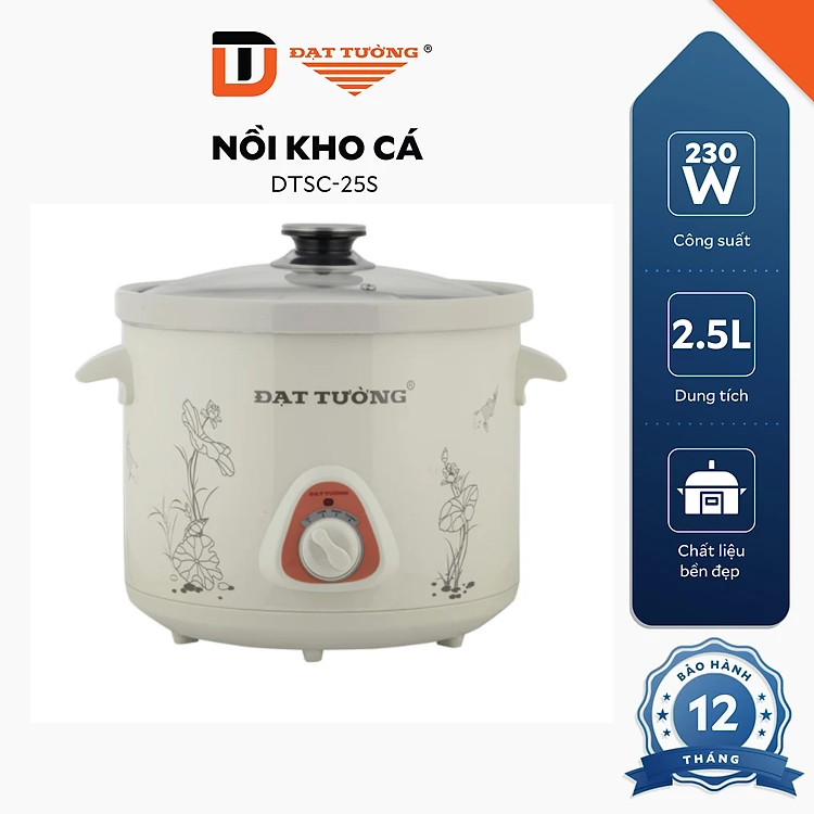 2.5L Ceramic Ceramic Slow Cooker, automatic shut-off switch – DTSC-2.5S ...