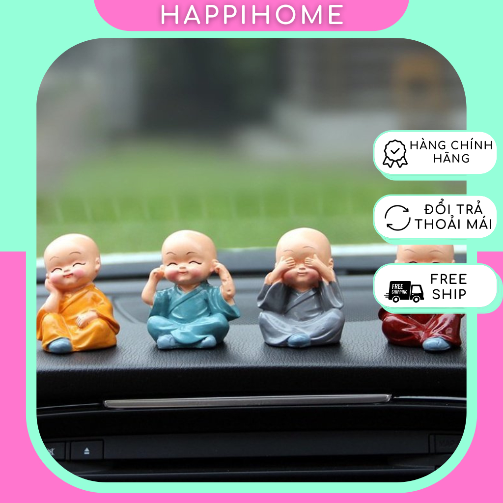 Statue of a young monk, Statue of 4 no HAPPIHOME statue of 4 little ...