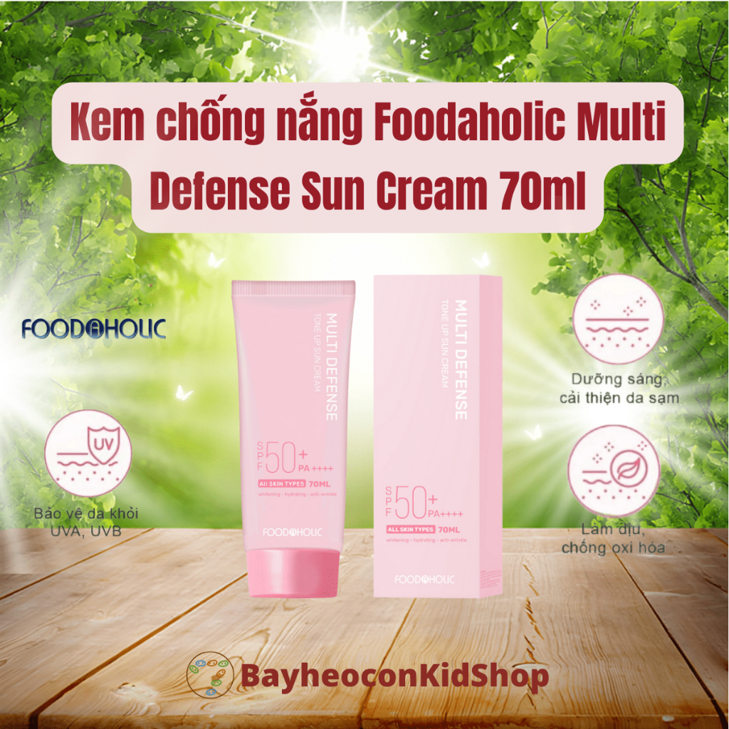 Foodaholic Multi Defense Sun Cream Natural Pink White Tone Lifting ...