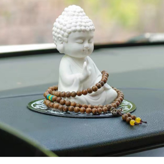 Set of ceramic Tathagata Buddha statues meditating to decorate car ...