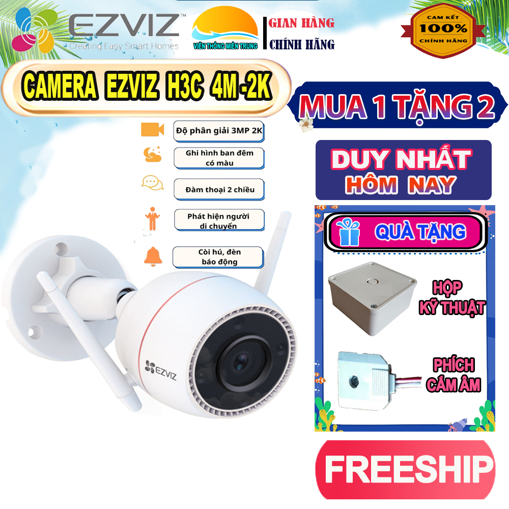 Ezviz H3C 4MP H3C 3MP Camera, Super Sharp 2-Way Talk - Full Color With ...