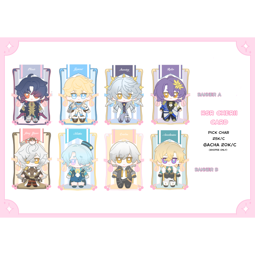 Gacha HSR Cherii Card with rounded corners 5.5x8.5 matte lamination 8 ...
