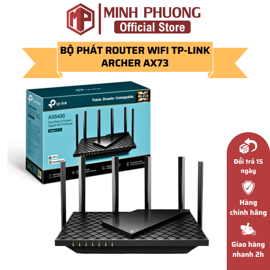 TP-LINK Archer AX73 WiFi Router (WiFi 6 Gigabyt Dual Band AX5400 ...