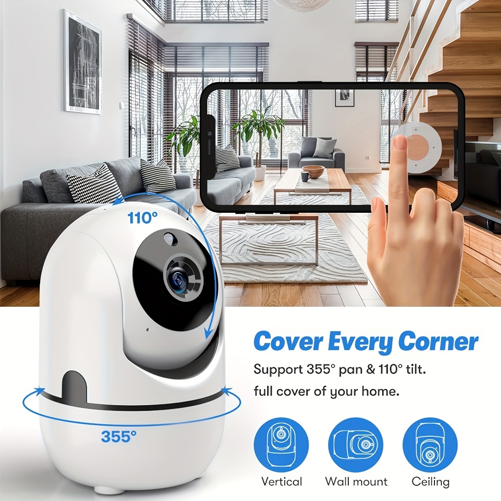 Smart Home Wifi Camera HD 1080P Cloud Wireless Automatically Tracking ...