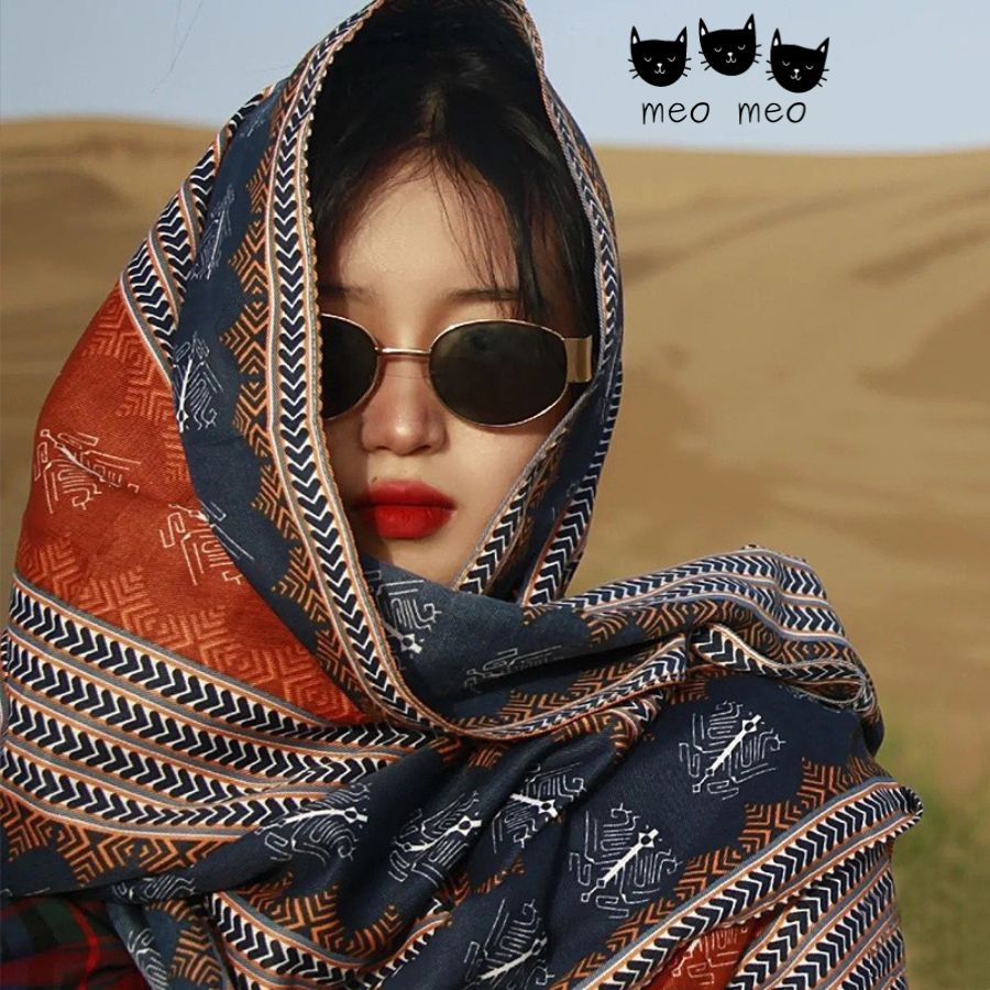 Silk Beach Shawl 180cm Long - vintage Brocade Ethnic Boho Pattern ...