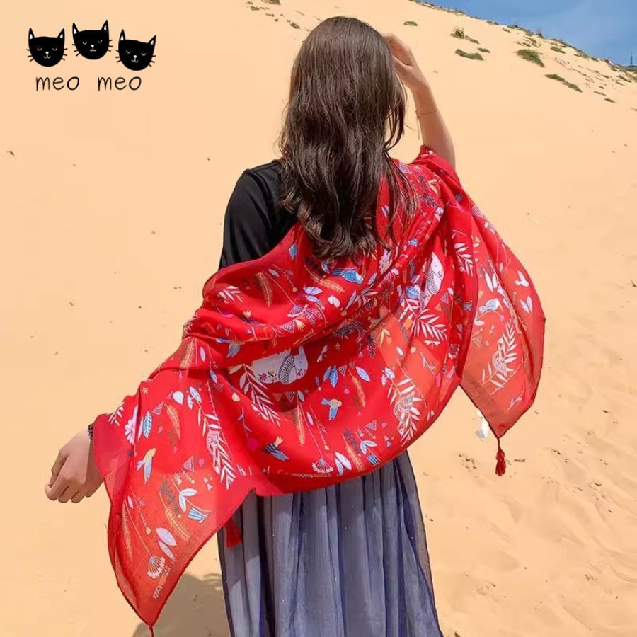Silk Boho Beach Shawl 180cm Long - vintage Brocade Ethnic Pattern - Sun ...