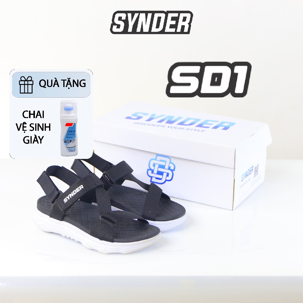 Synder SD1 Women's Men's Sandals High Sole Black and White Basic School ...