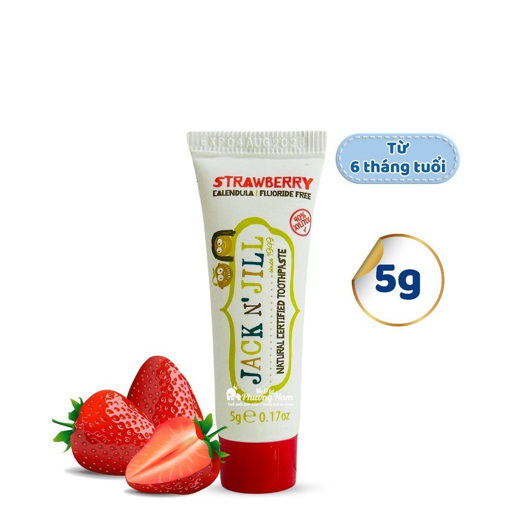 [Try Tube 5g] Organic Toothpaste JACK N'Jill 6M+ Tube 5g Strawberry ...