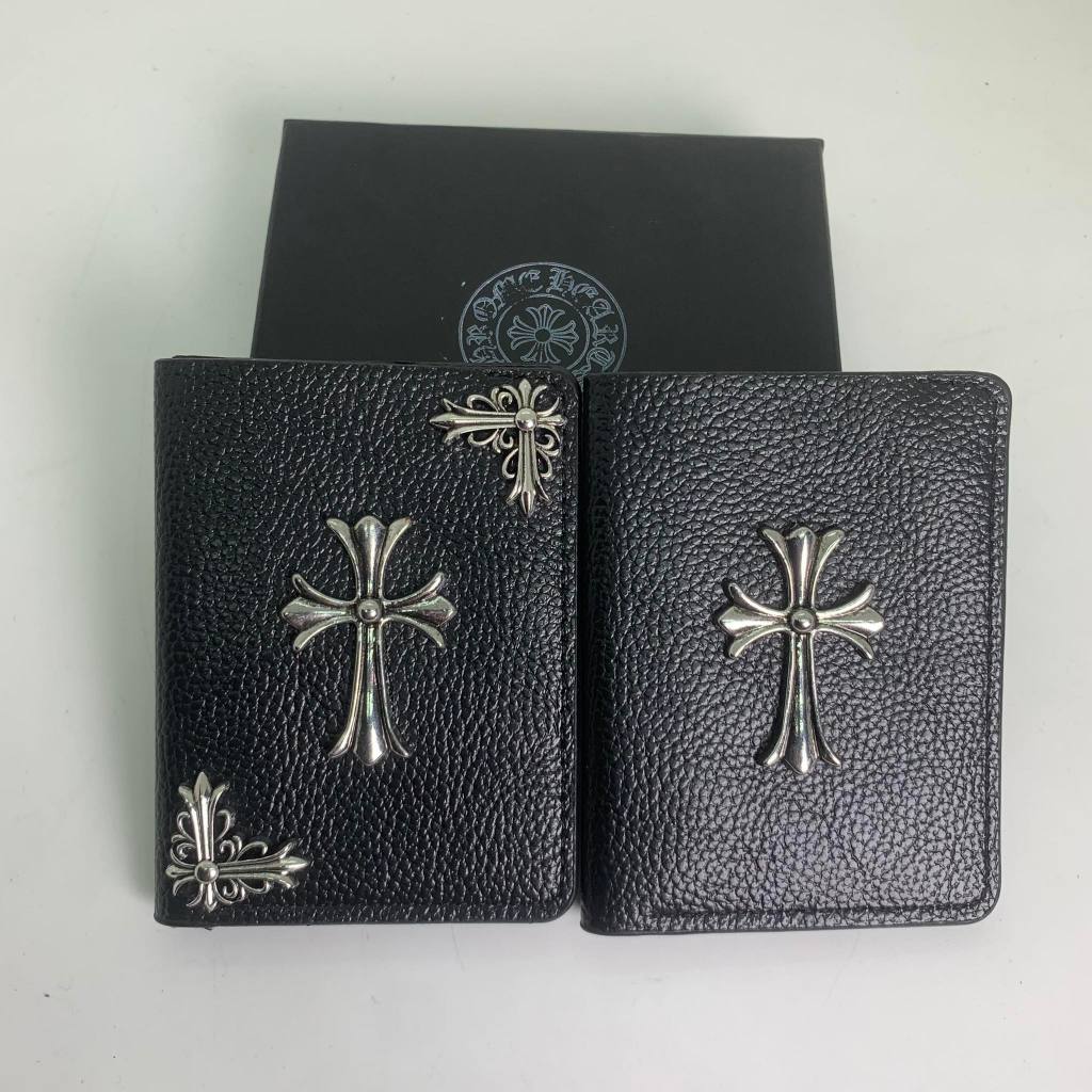 Unisex standing wallet Chrome Heart logo cross high quality Pu leather ...