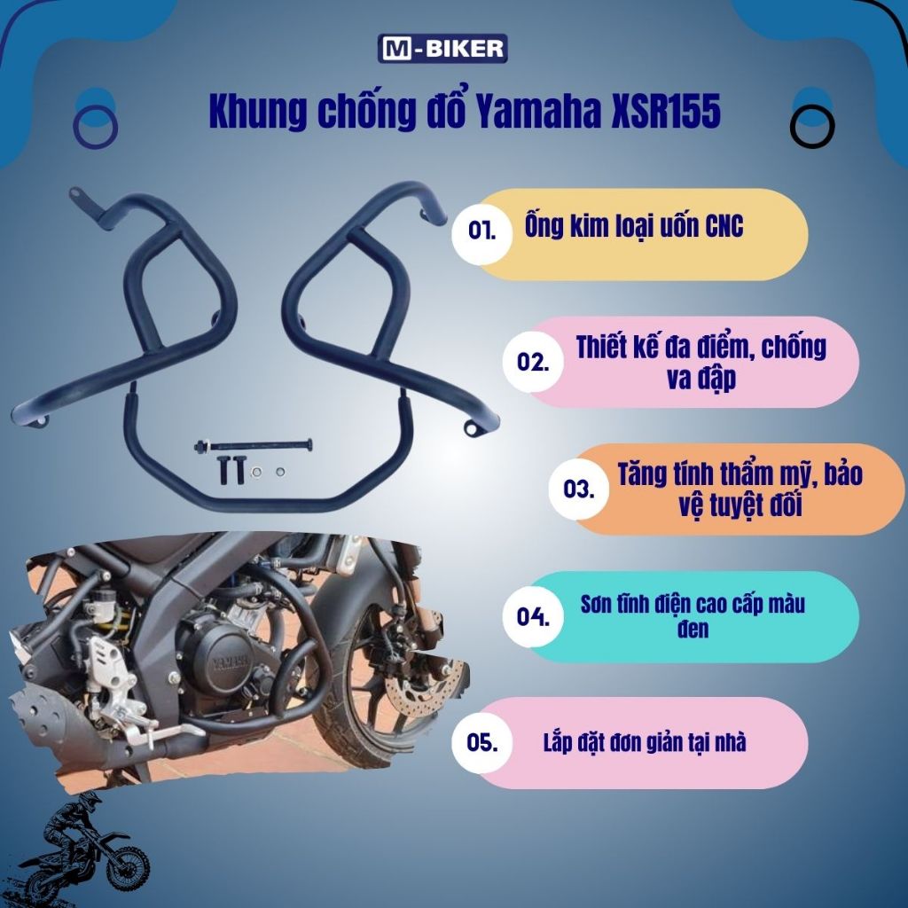 Yamaha XSR155 Anti-Dump Frame, MT15 Multi-Point Design Absorbs Impulse ...