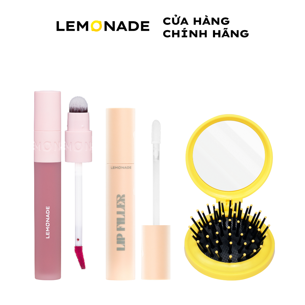 Combo Lemonade Vegan Matte Lipstick Perfect Couple Lip 3.5g, Lip Filler ...