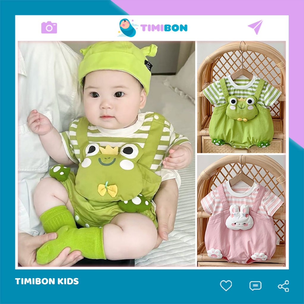 Body Chip Pink Rabbit Blue Frog Chip For Baby Cute Newborn Clothes ...