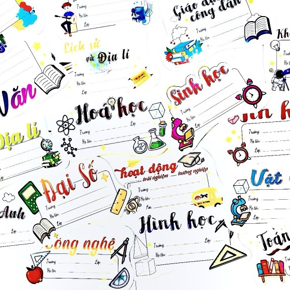 Set Of 20 Very cute Subject Labels For Students (Random Sample Delivery ...