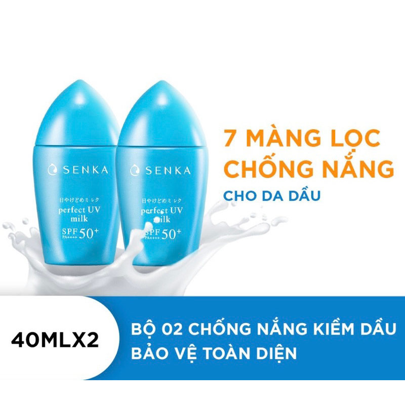 Set Of 02 Senka Perfect UV Milk Milk Milk Sunscreen 40ml | Shopee Malaysia