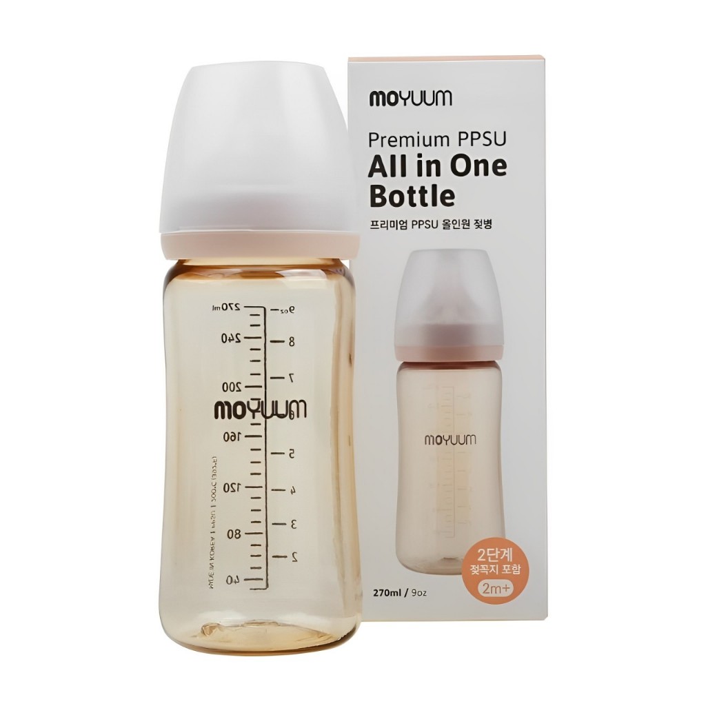 Moyuum Milk Bottle Smooth Without Pattern - Safe PPSU Plastic Size 170ml/270ml (Free Nipple ...