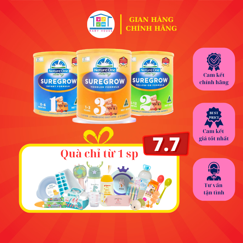 Nature One Dairy SureGrow HMM powdered milk No. 1.2.3 Supports babies ...