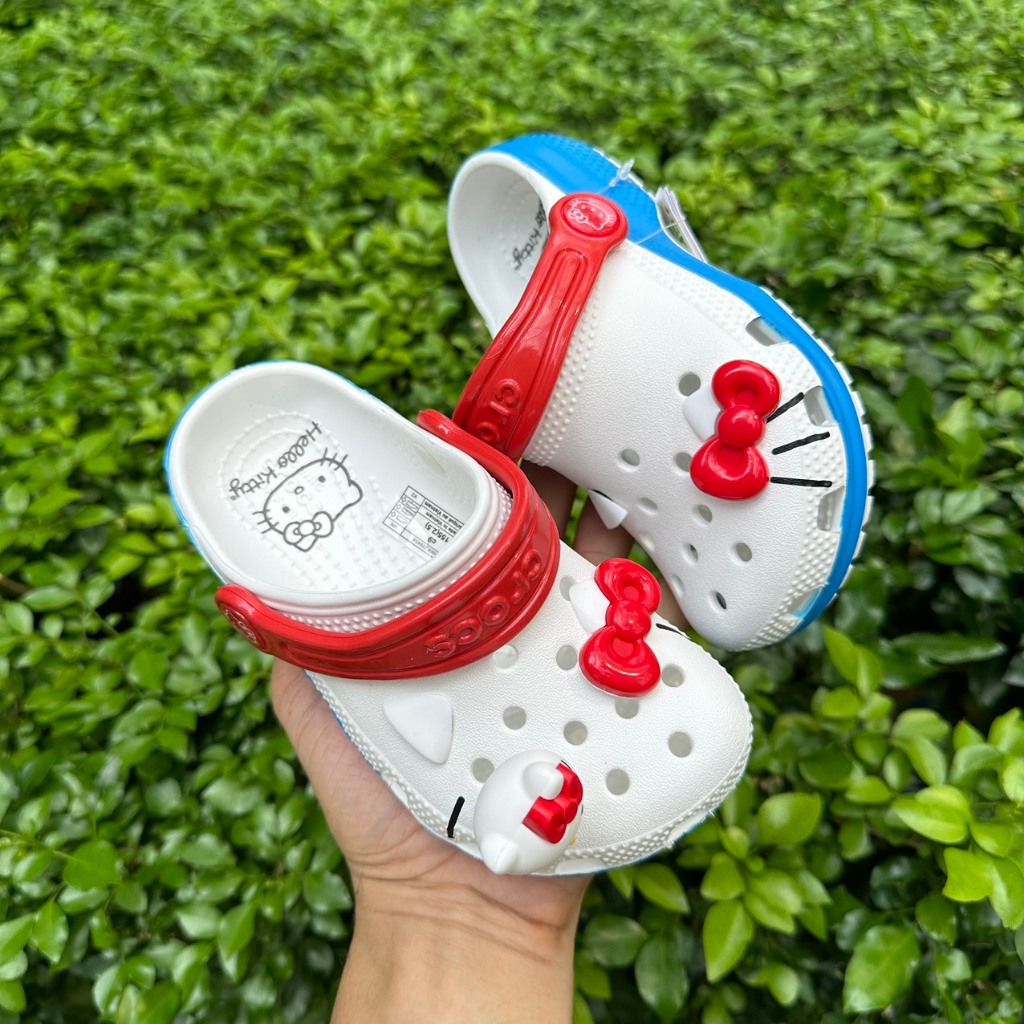 Children's cross Shoes, Hello Kitty cross Crocs For Lovely 3D Cat charm ...