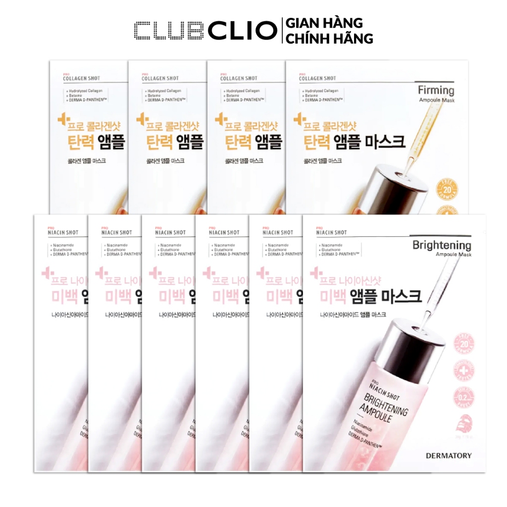 Combo 10 Dermatory Pro Ampoule Mask (Niacin, Collagen) | Shopee Malaysia