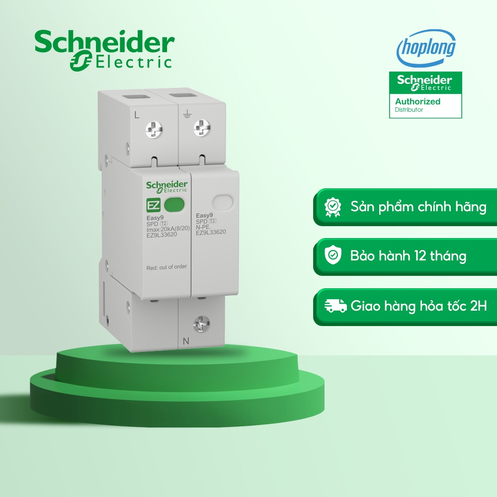 Surge protection device SPD 1P+N EZ9L33620 cutting current 20kA (Type 2 ...