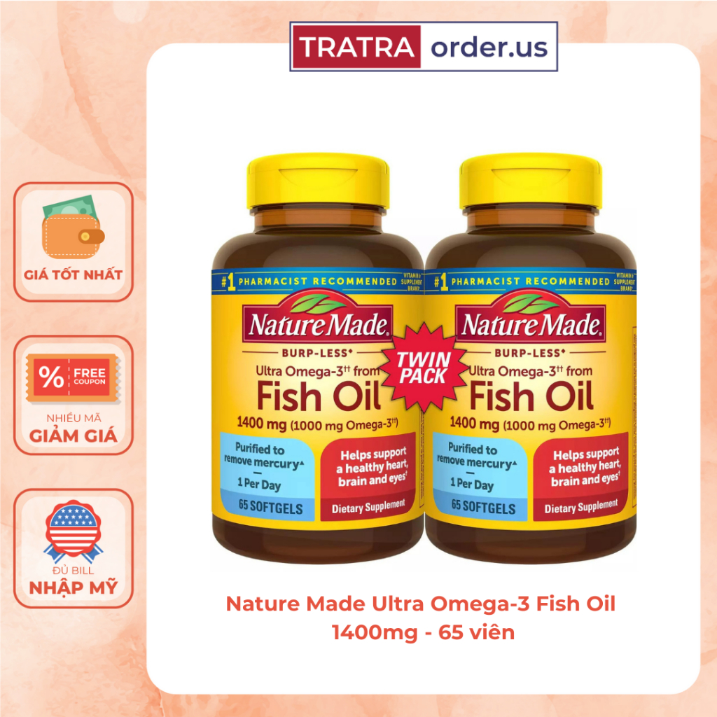 Nature Made Ultra Omega-3 Fish Oil 1400mg (65 capsules) | Shopee Malaysia