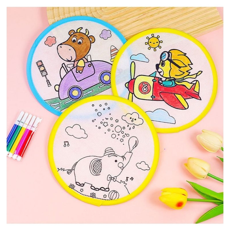 20cm round coloring flying disc for children to learn while playing ...