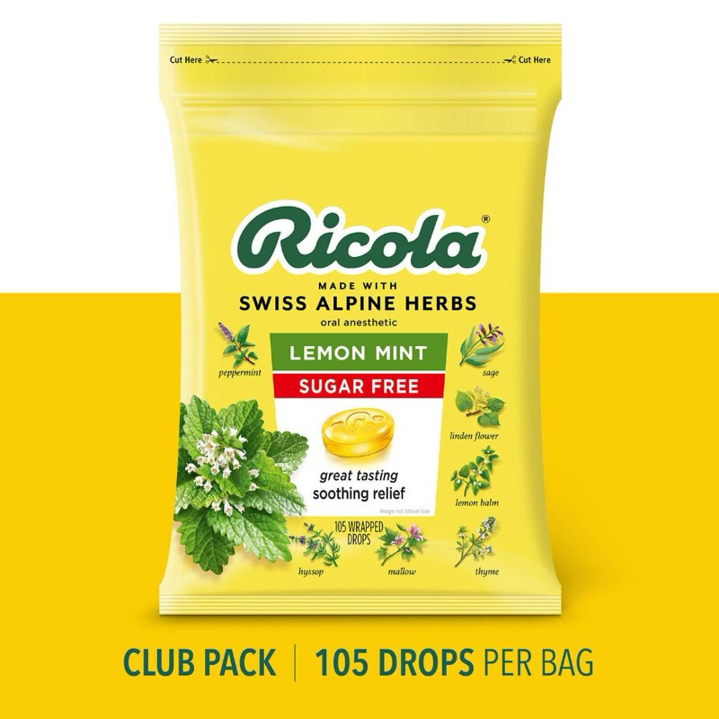 Ricola LEMON MINT SUGAR-FREE Cough Lollipops | Shopee Malaysia