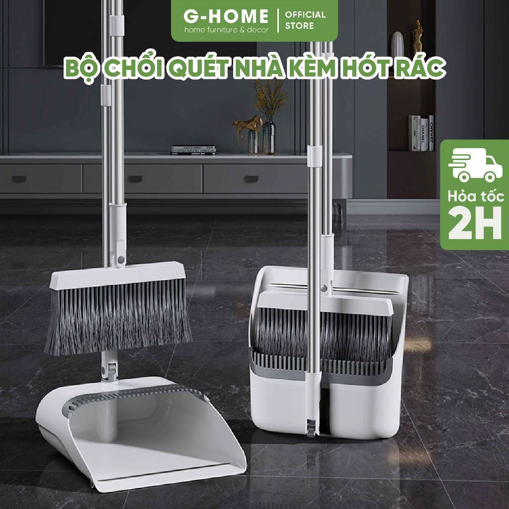 Ghome Smart Home Sweeper 180 Degree Rotating House Sweeper with 2 In 1 ...