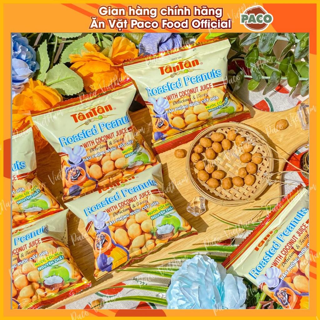 String of 10 packs of Tan Tan Peanuts, beef pho/coconut milk/cheese ...