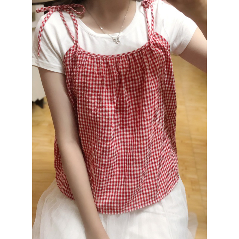 Two-wire Shirt With Plaid Pattern (The Strap Can Be Adjusted To Short ...