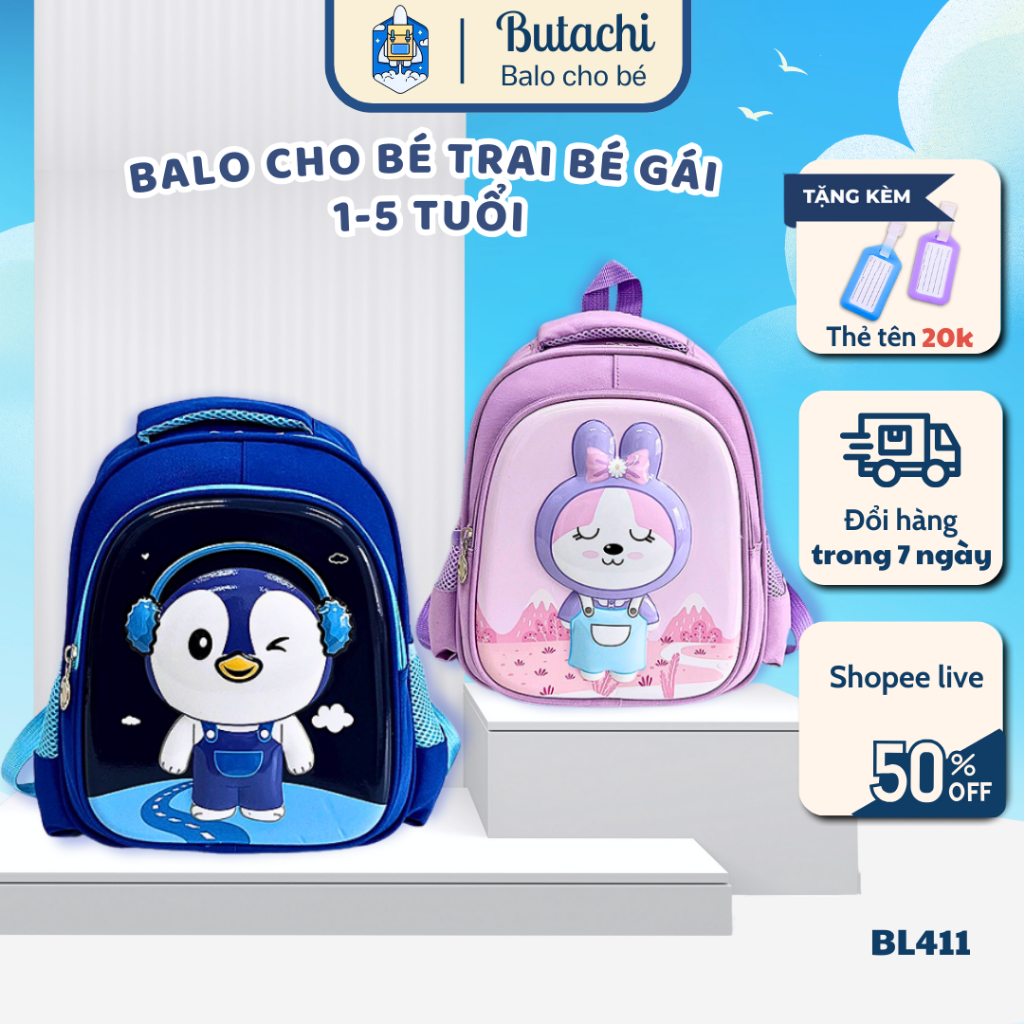 [BL411] Preschool baby backpack, cute cartoon backpack for boys and girls to school BUTACHI ...