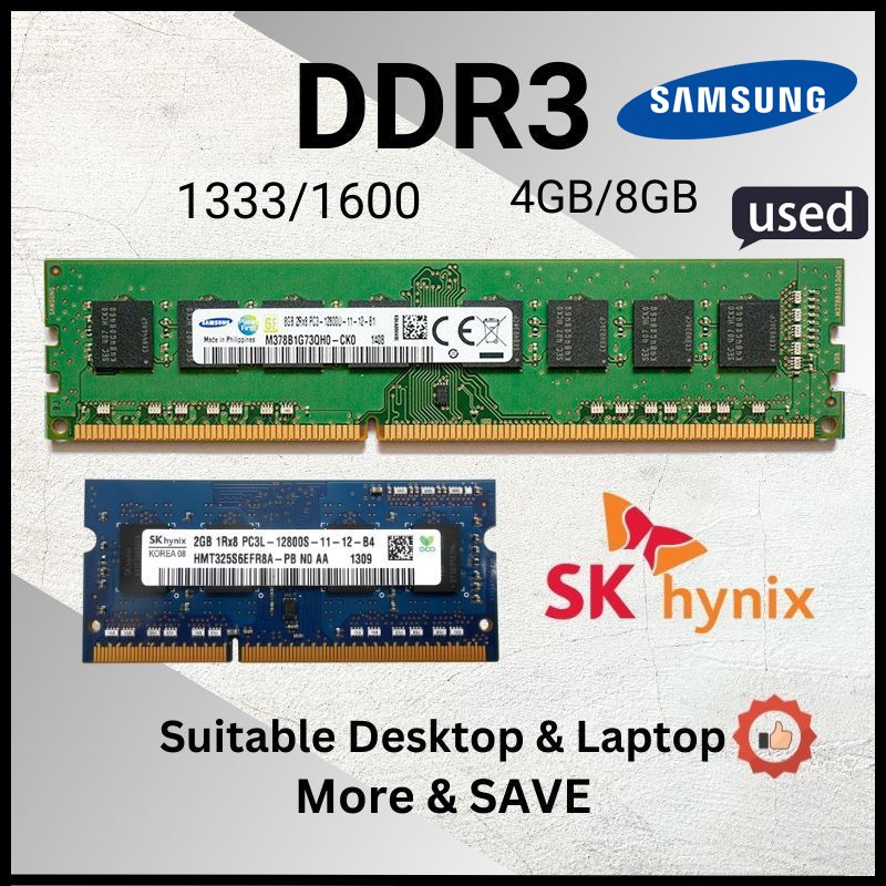 Samsung 8GB Computer Ram | 4gb DDR3 1600MHz Genuine DDR3 Remove The ...
