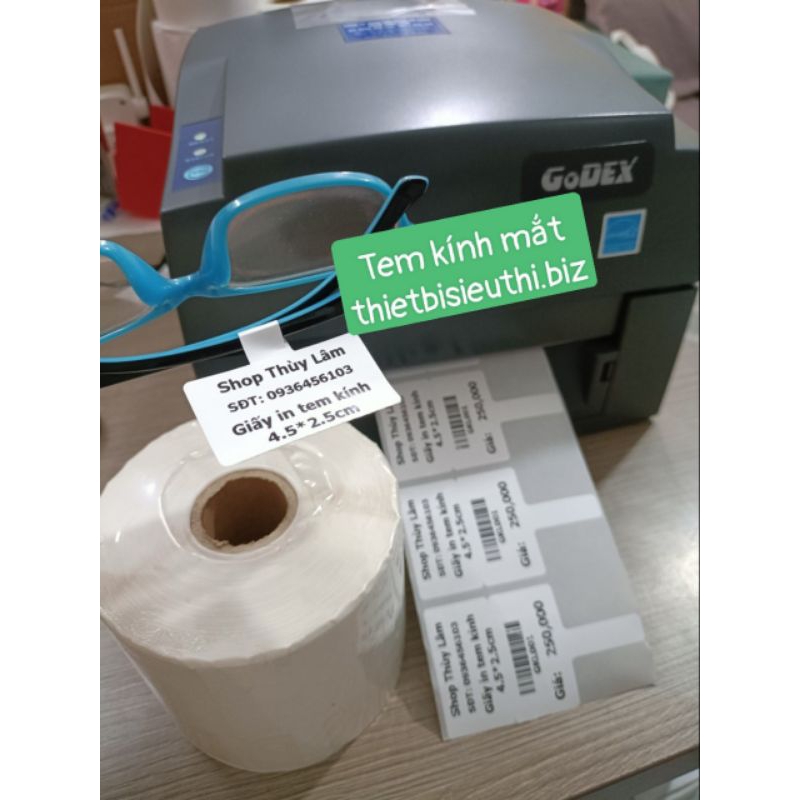 Eyeglasses stamp printing paper roll 50m PVC stamp for Godex G500 ink ...