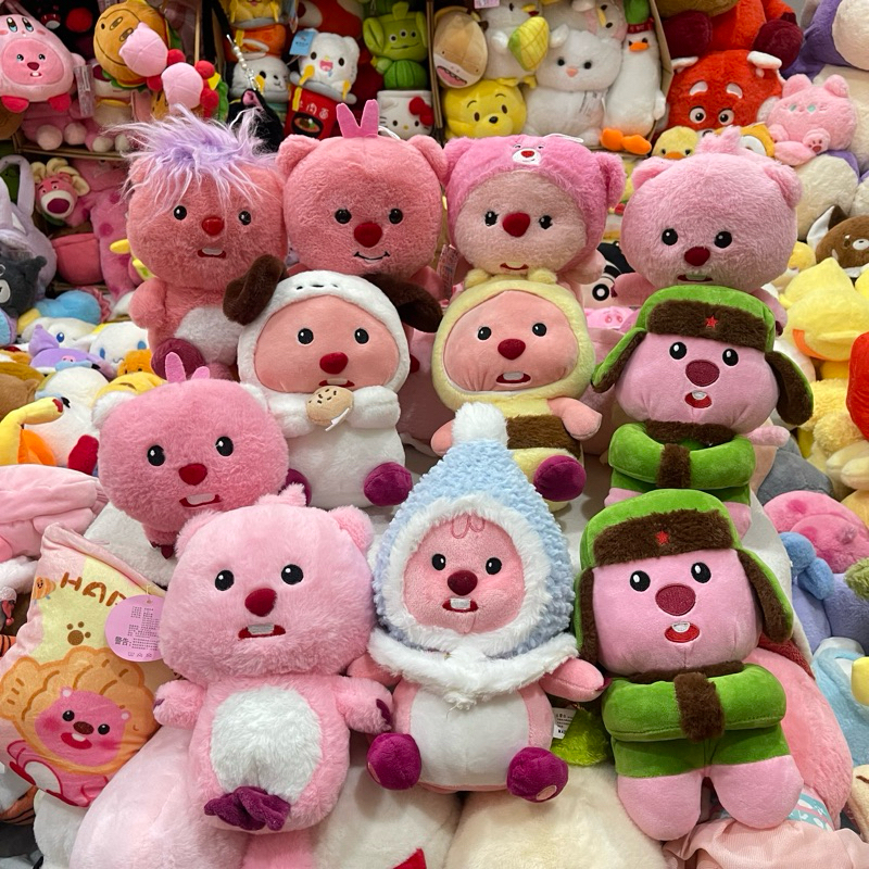 Bee loopy teddy bear, puppy loopy, plain loopy, kuromi loopy, squirrel ...