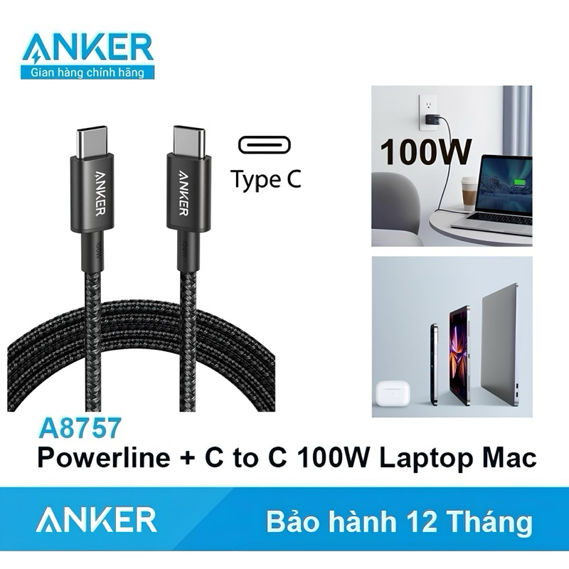 Anker 333 Powerline + C to C 100W A8757 Fast Charging Cable For iP15 ...
