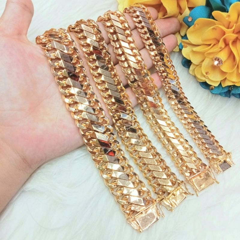 Western yellow red copper tank bracelet 760 box lock | Shopee Malaysia