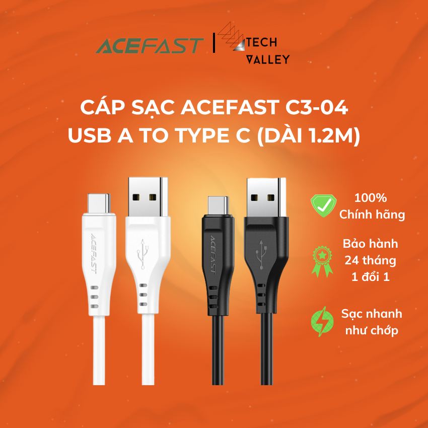 Acefast C3-04 USB A to Type C charging cable (1.2M long) - Genuine product - | Shopee Malaysia
