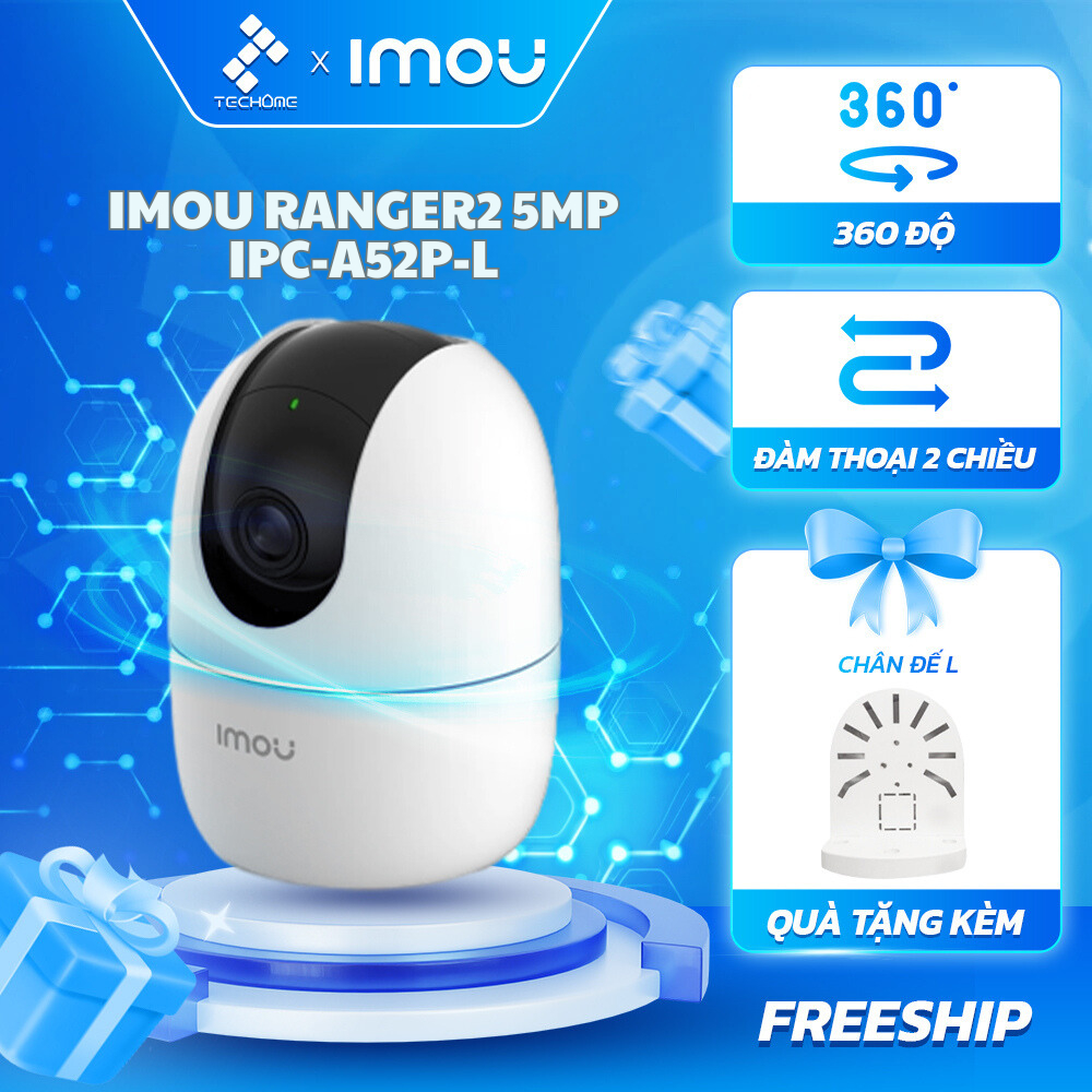 Imou Ranger 2 A52P 5MP Indoor Wifi Camera - 2-Way Talk, 360 Degree Rotation - Suitable for ...