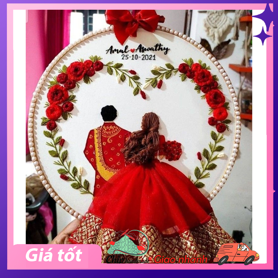 Diy KIT Set Of Hand Embroidery Anniversary Love DIY Wedding Anniversary ...