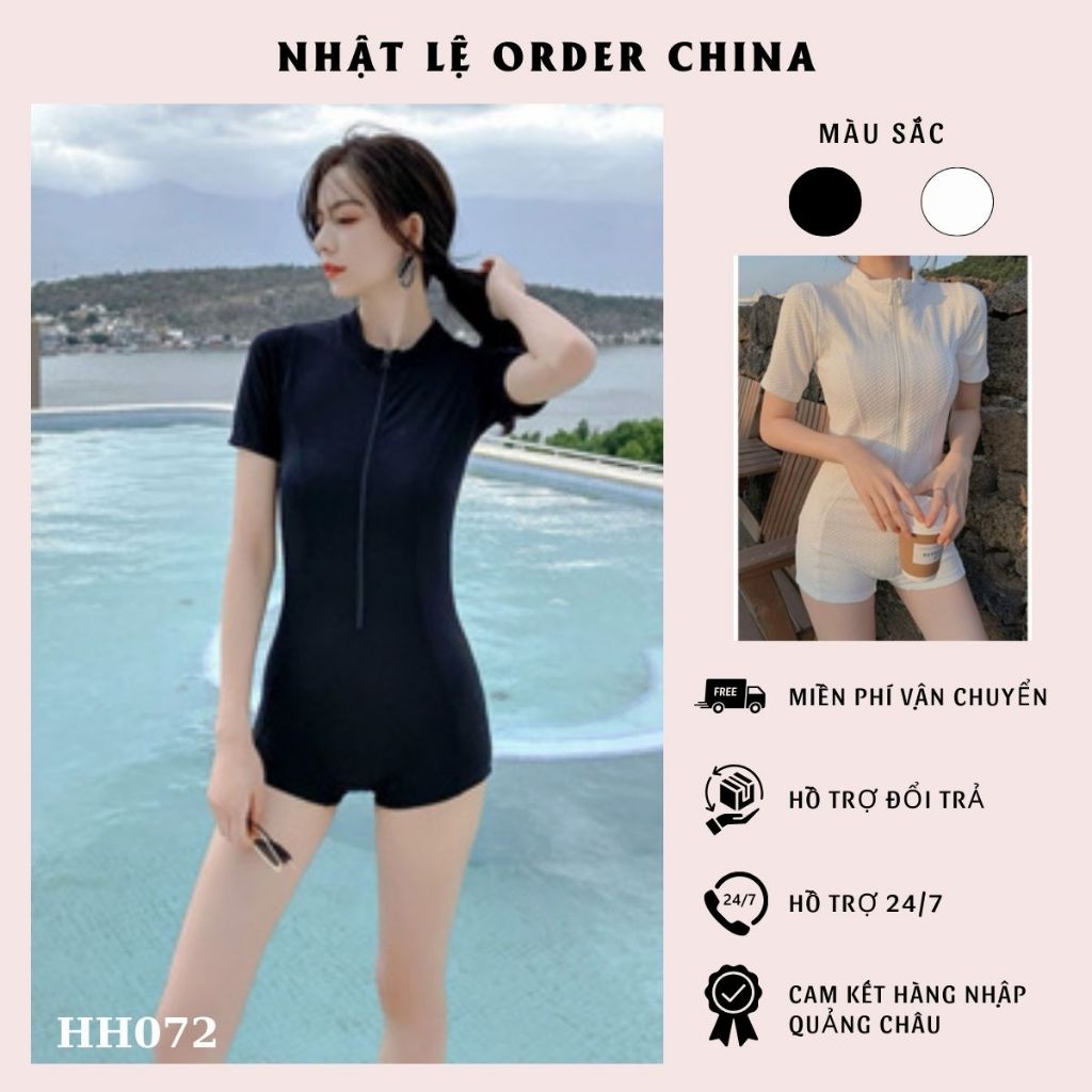 High neck bodycon swimsuit in two basic colors, black and white, hacked shape for women, product ...
