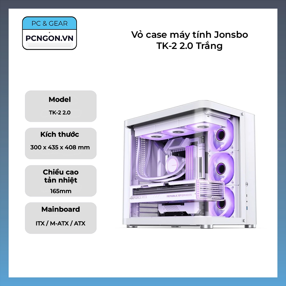 [PCNGON] Jonsbo TK-2 2.0 White computer case | Shopee Malaysia