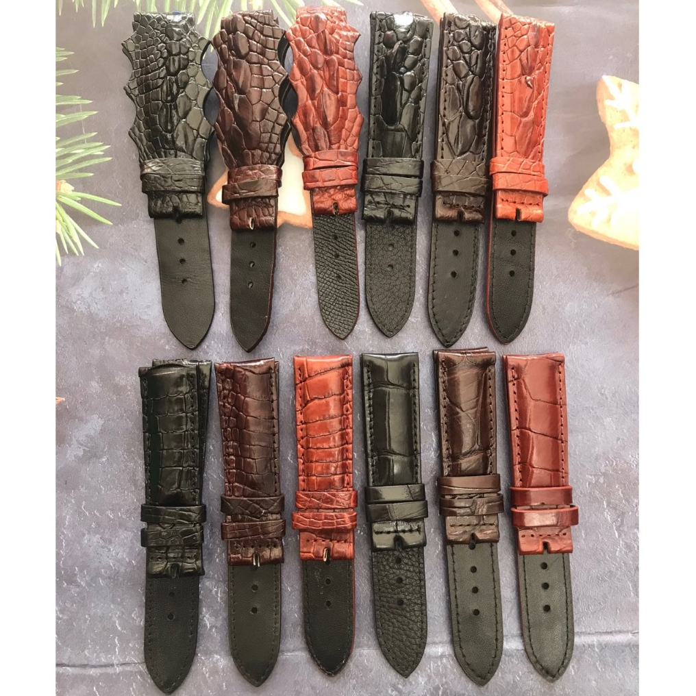 Real Crocodile Watch Strap High Embossed Back size 18mm 20mm 22mm (CSVC ...