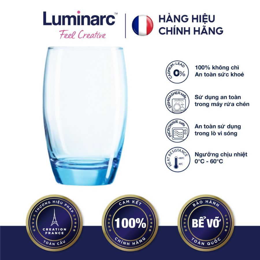 Luminarc Salto Blue Glass Cup 350ml | Genuine GENUINE | Shopee Malaysia