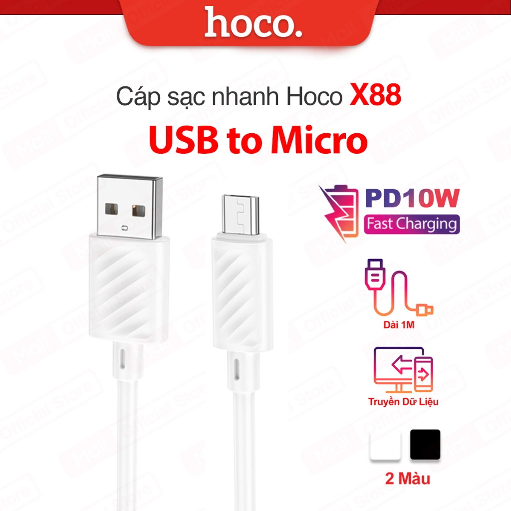 Pd10w USB to Micro Hoco X88 Charging Cable Supports 100cm Long Super ...