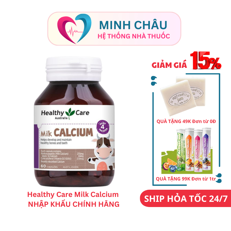 Healthy Care Australian Calcium Milk Tablets - Calcium & vitamin D3 ...